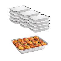 China Cardboard Lid Silver Aluminium Foil Lunch Box for Food Storage and Take Away 890cc for sale