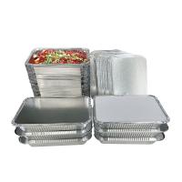 China Cardboard Lid Silver Aluminium Foil Lunch Box for Food Storage and Take Away 890cc for sale