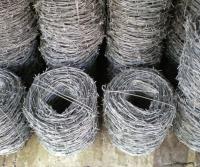 China 12x14BWG Galvanized Steel Double Strand Barbed Wire Rope  non rusting for sale