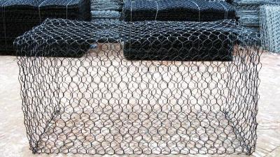 China Grey Gabion Wire Mesh PVC Coated Gabion Wall Fence 100*120mm for sale