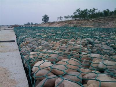 China 2x1x0.5m Gabion Wire Mesh Galfan Gabion Basket 100x120mm For River Wall Protection for sale