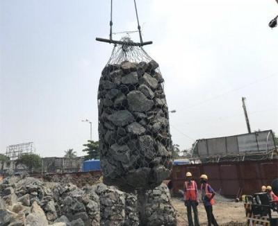 China 80x100mm Stone Cage Wire Mesh Anticorrosive 4mm Gabion Baskets for sale
