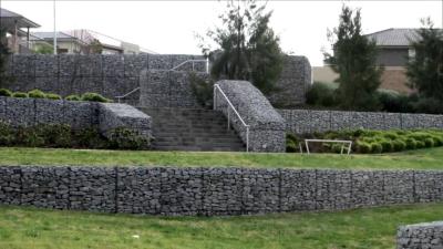 China 80x100mm Double Twist Wire Mesh PVC Coated Gabion Sack for sale