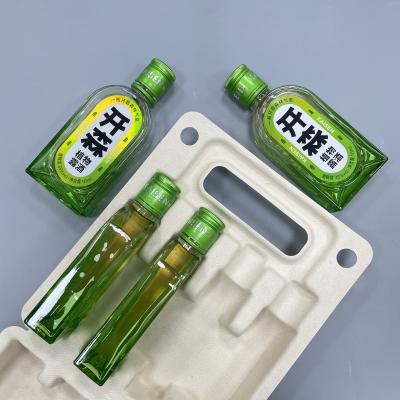 China Bamboo Pulp Paper Box , Wine Bottle Molded Recycled Paper Gift Boxes for sale