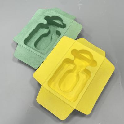 China Biodegradable Molded Pulp Packaging Molded Pulp Insert Paper Pulp Tray With Color for sale