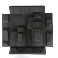 China Black Color Bagasse Molded Pulp Trays Disposable Biodegradable for sale