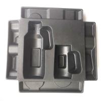 China Black Color Bagasse Molded Pulp Trays Disposable Biodegradable for sale