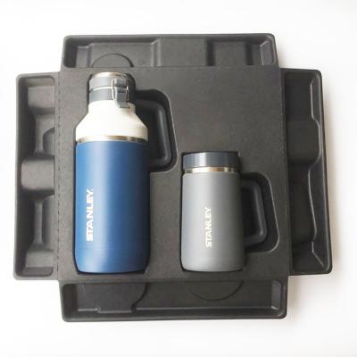 China Black Color Bagasse Molded Pulp Trays Disposable Biodegradable for sale
