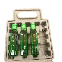 China Recycled  bagasse natural brown pulp wine bottle packing inner tray dry press trays for sale