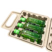 China Recycled  bagasse natural brown pulp wine bottle packing inner tray dry press trays for sale