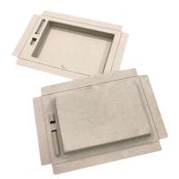 China Biodegradable Bagasse Pulp Molded Cosmetics Paper Tray Packaging Color Pulping Paper Tray For Sutdy Player for sale