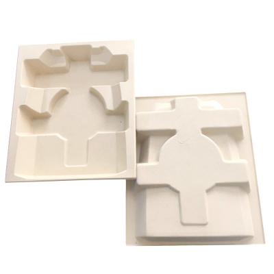 China Sustainable Bagasse Corrugated Cardboard Trays Oilproof Waterproof for sale