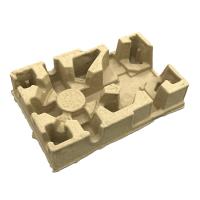 China Recycled Paper Molded Pulp Tray Packaging Compostable Ecofriendly Brown for Electronic for sale