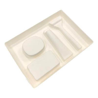 China Disposable Biodegradable Eco friendly Custom Pulp Molded Package Razor Product Sugarcane Paper Pulp Tray for sale
