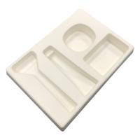 China Disposable Biodegradable Eco friendly Custom Pulp Molded Package Razor Product Sugarcane Paper Pulp Tray for sale