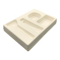 China Disposable Biodegradable Eco friendly Custom Pulp Molded Package Razor Product Sugarcane Paper Pulp Tray for sale