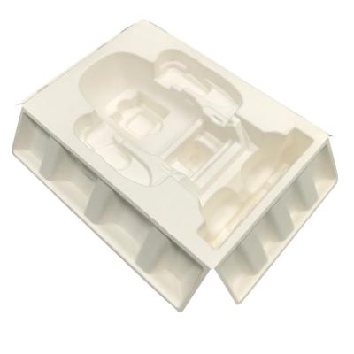 China Disposable Paper Packaging Biodegradable Molded Pulp Packaging Eco Friendly Molded Pulp Tray for sale