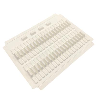 China Natural White Sugarcane Bagasse Packaging , Chocolate Biodegradable Paper Tray for sale