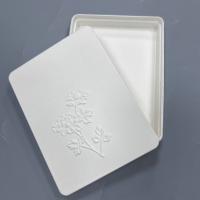 China Recycled paper Wet Press Box Molded Pulp Packaging White Box for sale