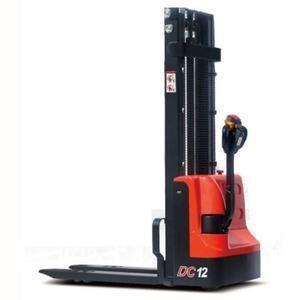 China Hydraulic Unloading Walkie Pallet Lift Stacker Adjustable Width for sale