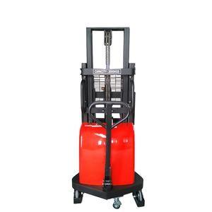China 1 Ton Full All Electric Hydraulic Pallet Board Stacker Unique Drive Shock Absorption for sale