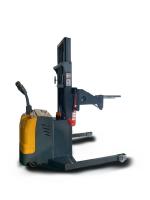 China Versatile Electric Pallet Stacker Battery Powered 250kg/500kg Load Electric Operation With Adjustable Clamp And Rotat for sale
