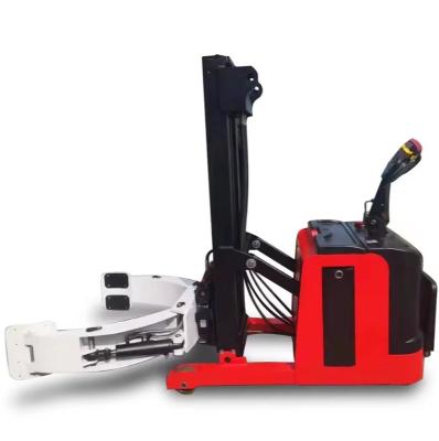 China 1.5 Ton 4000mm Full Electric Stacker With Adjustable Clamp For Handling Paper Drums Or Cloth Rolls for sale