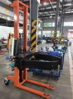 China CE Certificated 250kg 300kg 500kg 1.6meters Manual Roll Stacker With Clamp And Rotator for sale