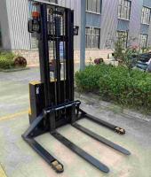 China 3500mm Full electric walkie stacker with widen fixed leg and forged fork used in narrow spaces for sale