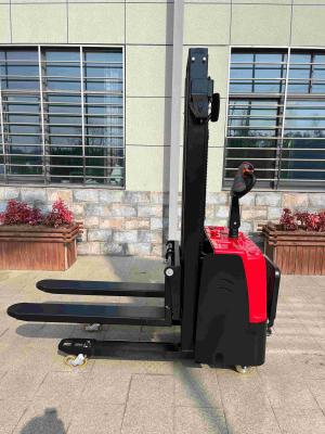 China Double Lift Electric Pallet Stacker 1 Ton 1000kg 1.5 Tons 1500kg Ride On for sale