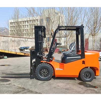 China 2 to 3.5 Ton Diesel Forklift Truck Full Free Lift Triple Mast Wide Vision Automatic Transmission Solid Tires Side Shift Option for sale