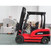 China Load 2.5ton 2500kg 4-wheel electric forklift with clamp full electric big battery for sale