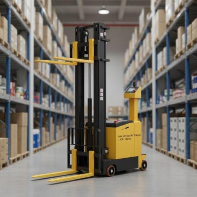 China Dual Lift Electric Stacker 2 Ton Capacity 3 Meter Lift for Space Limited Storage Areas for sale