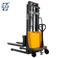 China Workshop 1000KG Power Walkie Behind Straddle Pallet Lift Stacker 550mm Width for sale