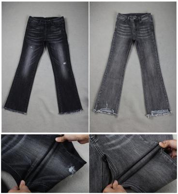 China Cotton Power Stretch Dark Black Jeans Denim Fabric For Skinny Leggings Women Men for sale