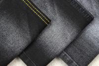 China Black Backside Pure Black Denim Fabric 9OZ For Jeans Making for sale