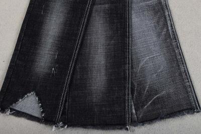 China Sulfur Black Cross Hatch Slub Stretch Cotton Lycra Denim Fabric for sale