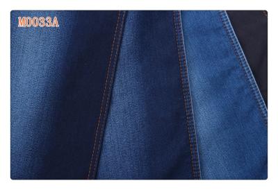 China Dark Blue Slub Twill Cotton Polyester Fake Knitted Denim Fabric for sale