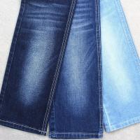 China 380gsm Cotton Polyester Spandex Denim Fabric Dark Blue With Slub Medium Stretch for sale