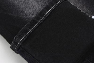 China 356gsm 10.5Oz Stretch Denim Fabric Black Color 3/1 Right Hand Twill for sale