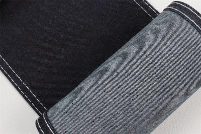 China Dark Blue High Spandex Cotton Polyester Stretch Denim Jeans Fabric for sale
