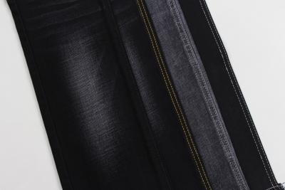 China 11.9  Oz Black And Black Backside Crosshatch Slub Denim Jeans  Fabric for sale