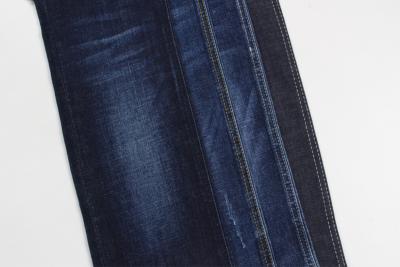 China Hot Sell And Wholesale Dark Blue Crosshatch Slub Denim Jeans  Fabric for sale