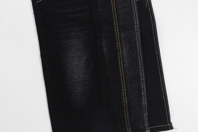 China 12  Oz Black And Black Backside Crosshatch Slub Denim Jeans  Fabric for sale