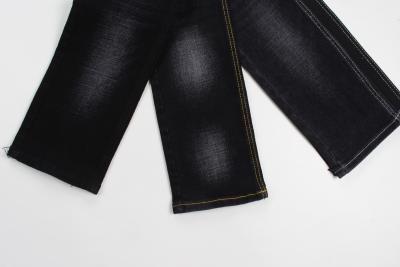China 11.4  Oz Black And Black Backside Crosshatch Slub Denim Jeans  Fabric for sale