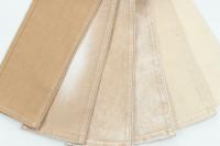 China Khaki Color High Stretch Slub Denim Fabric For Lady Jeans for sale