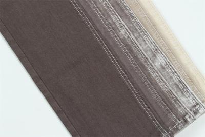 China Brown Color 10 Once High Stretch Slub Denim Fabric For Lady Jeans for sale