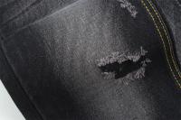 China 11oz  Denim Fabric Rigid 56%C 44%P Black And Black Backside Full Width 180cm for sale