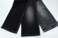 China 190cm 13oz Black Black Cotton Polyester Rigid Denim Fabric For Jeans for sale