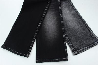 China 190cm 13oz Black Black Cotton Polyester Rigid Denim Fabric For Jeans for sale